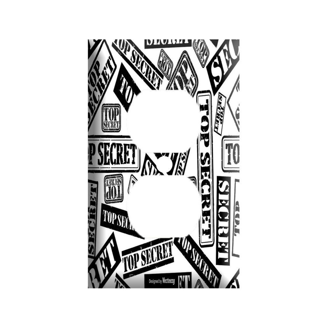 Black and White Top Secret Word Design Decorative Plastic | Etsy