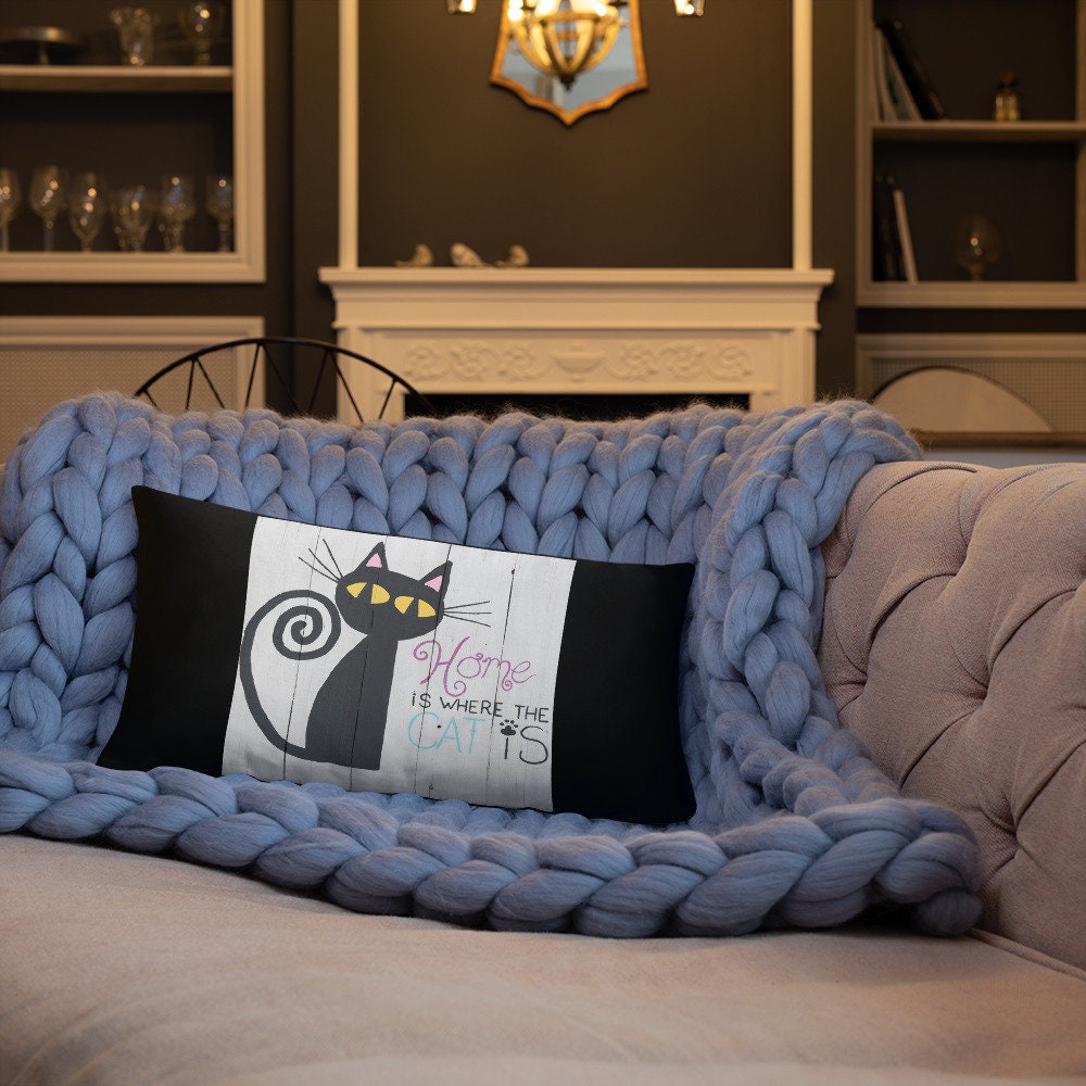 Funky Kitty Home is Where the Cat Is Almohada de acento / Obras de arte ...