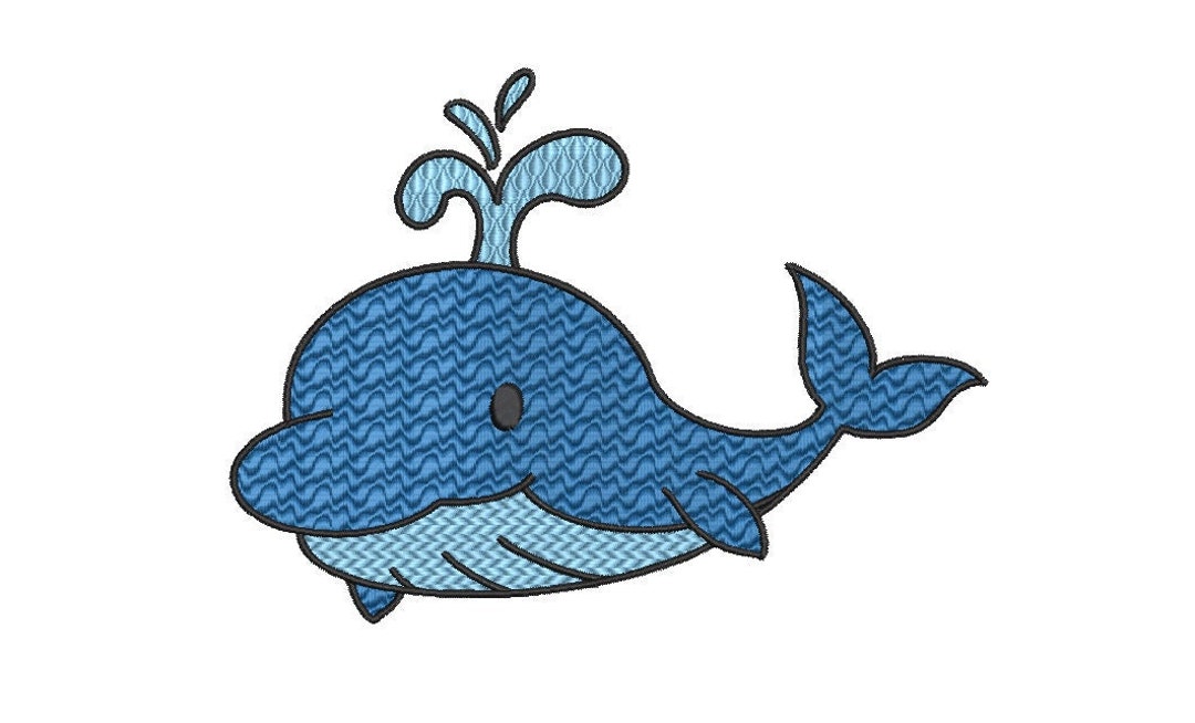 CUTE BABY WHALE Embroidery Design (small/medium/large Sizes) Machine ...
