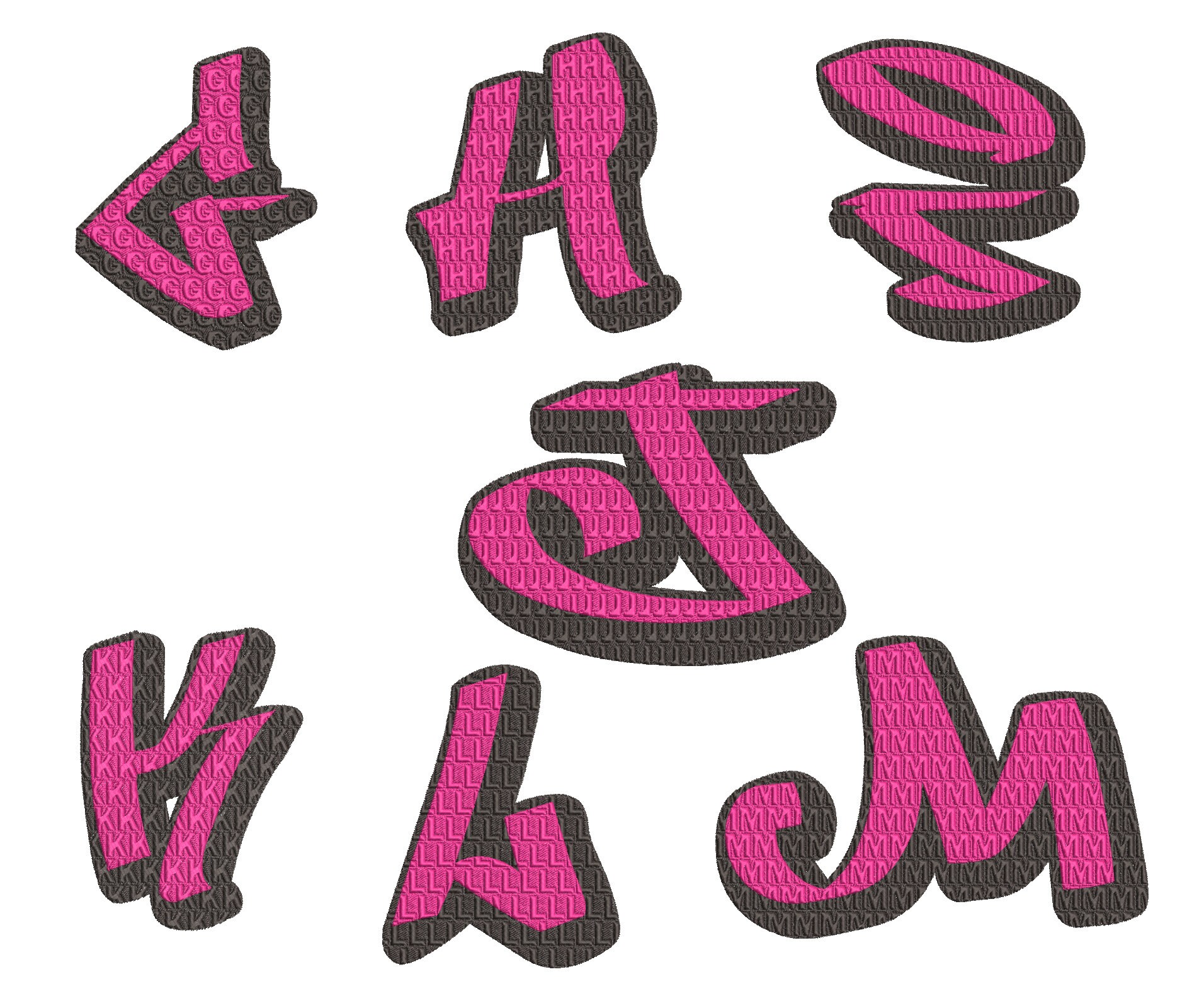 GRAFFITI LETTERING 1 Embroidery Font Set 2in 3in 4in - Etsy