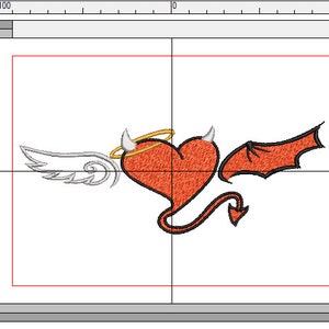 ANGEL and DEMON HEART Embroidery Design (small/medium/large Sizes ...