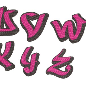 GRAFFITI LETTERING 1 Embroidery Font Set (2in - 3in - 4in - 5in Sizes ...