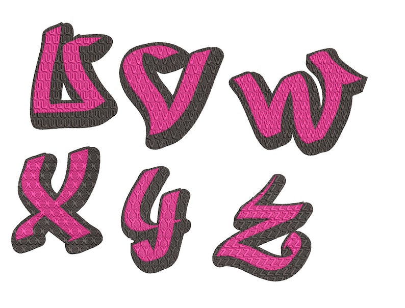 GRAFFITI LETTERING 1 Embroidery Font Set 2in 3in 4in - Etsy
