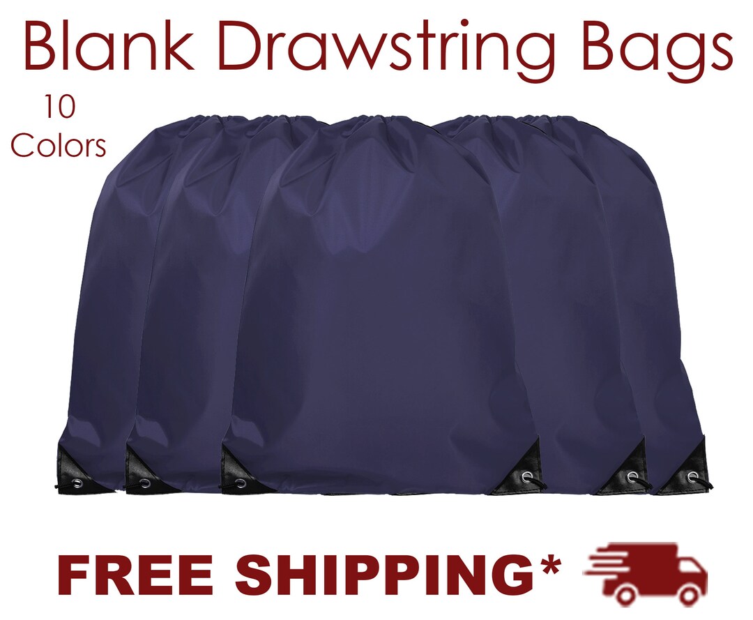 Navy Blue Drawsting Backpack, Blank Drawstring Backpack, Gym Bag, Gym ...
