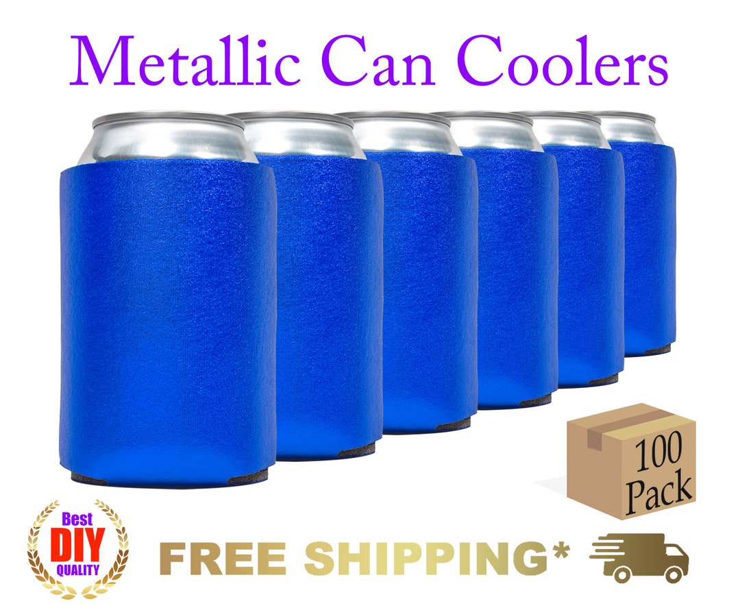 Metallic Navy Foam 100 Pack Can Cooler, Blank Can Cooler for Screen ...