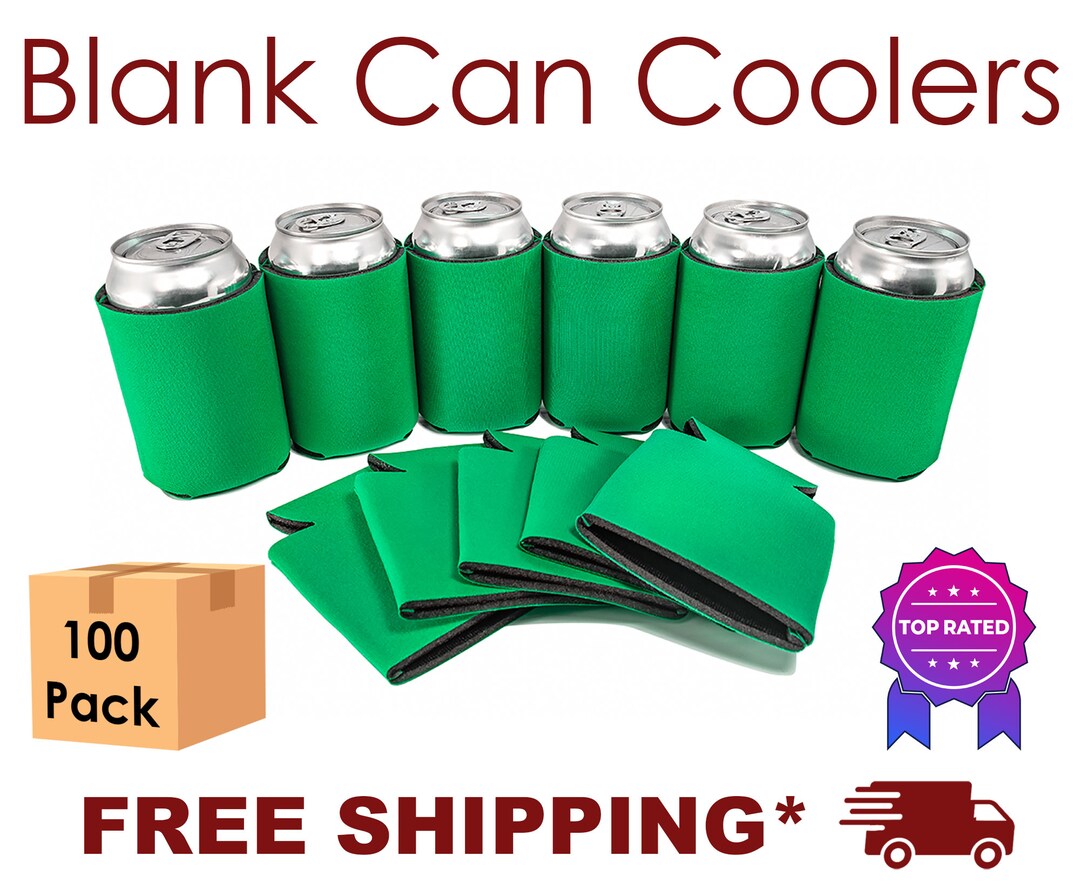 Emerald Foam 100 Pack Can Cooler, Blank Can Cooler for Screen Printing ...