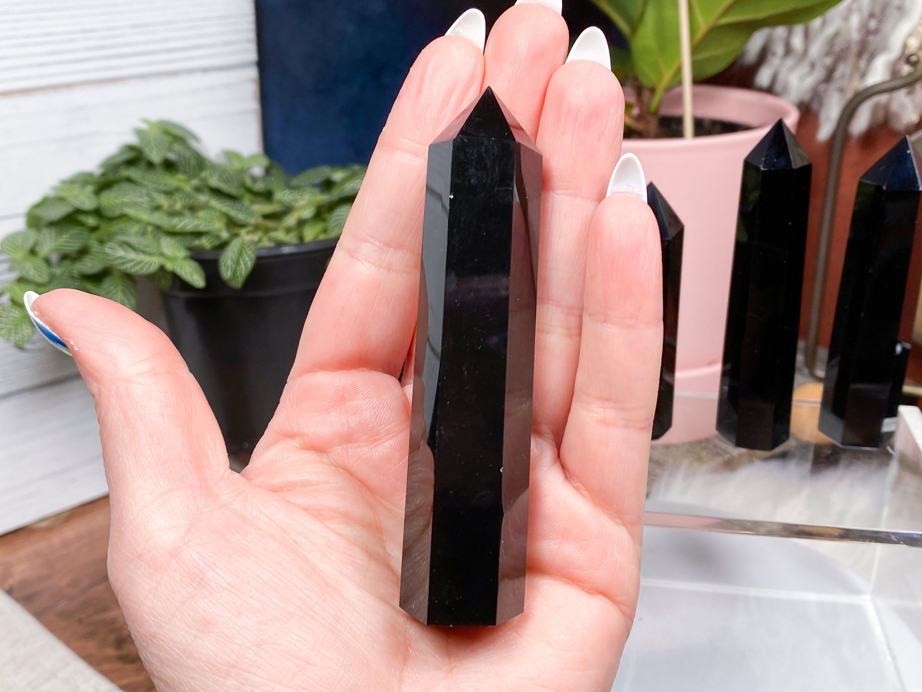 Obsidian Crystal Point Healing Obsidian Crystal Tower - Etsy