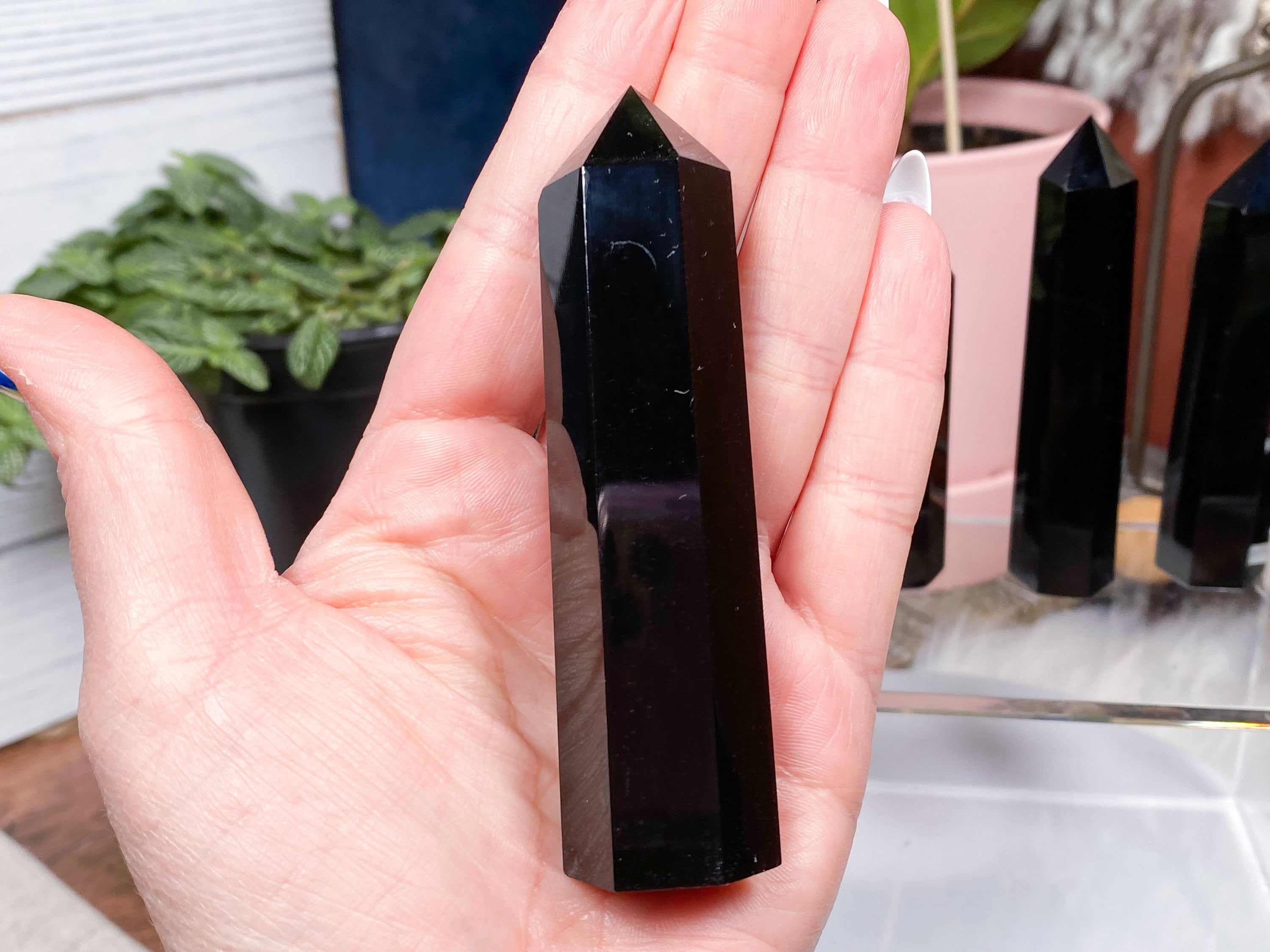 Obsidian Crystal Point Healing Obsidian Crystal Tower | Etsy