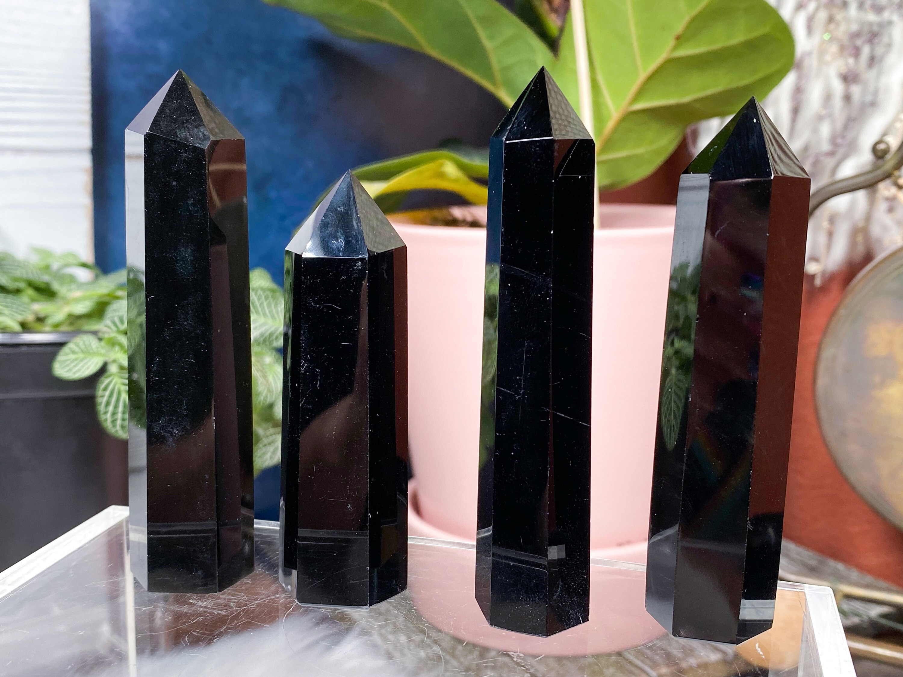 Obsidian Crystal Point Healing Obsidian Crystal Tower | Etsy