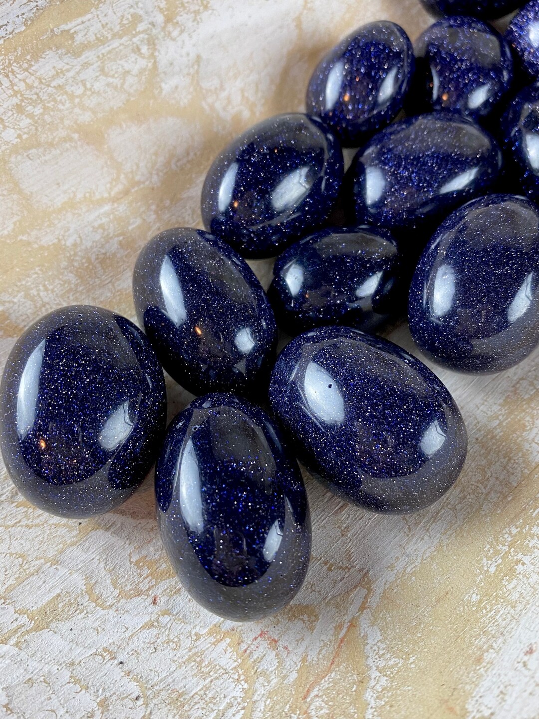Medium Blue Sandstone Tumbled Crystals Smooth Stone Pocket - Etsy