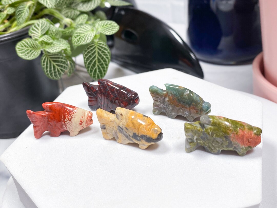 Assorted Mini Fish Crystal Charm 1 in Tall Multiple Materials Planter ...