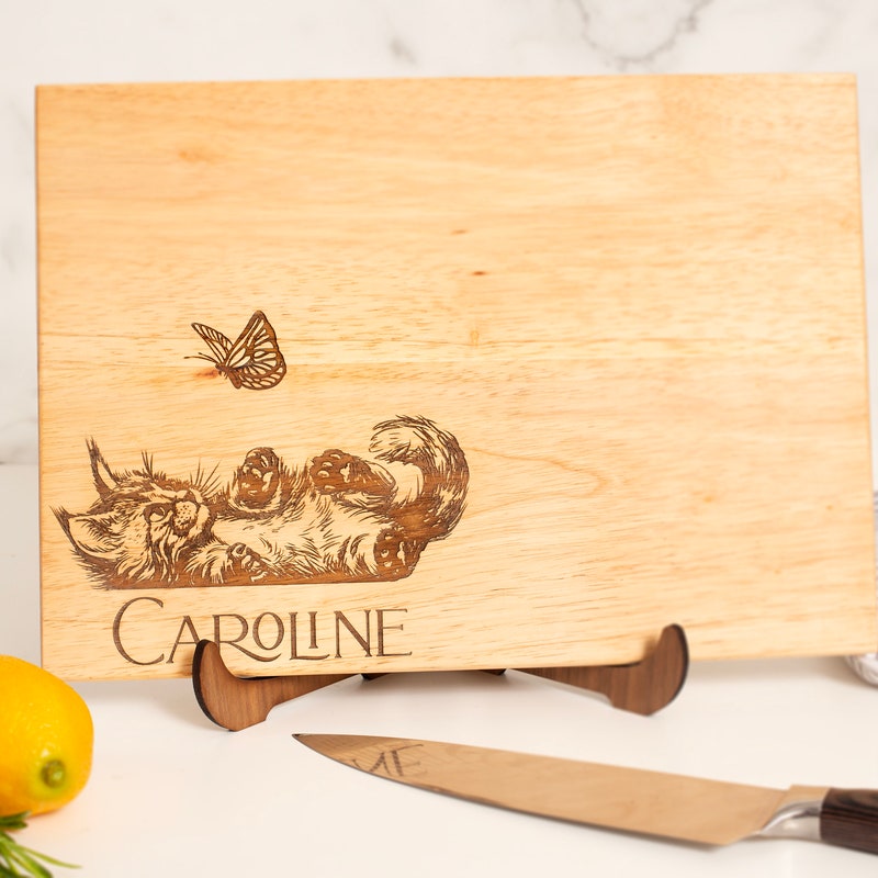 Cat Cutting Board - Etsy