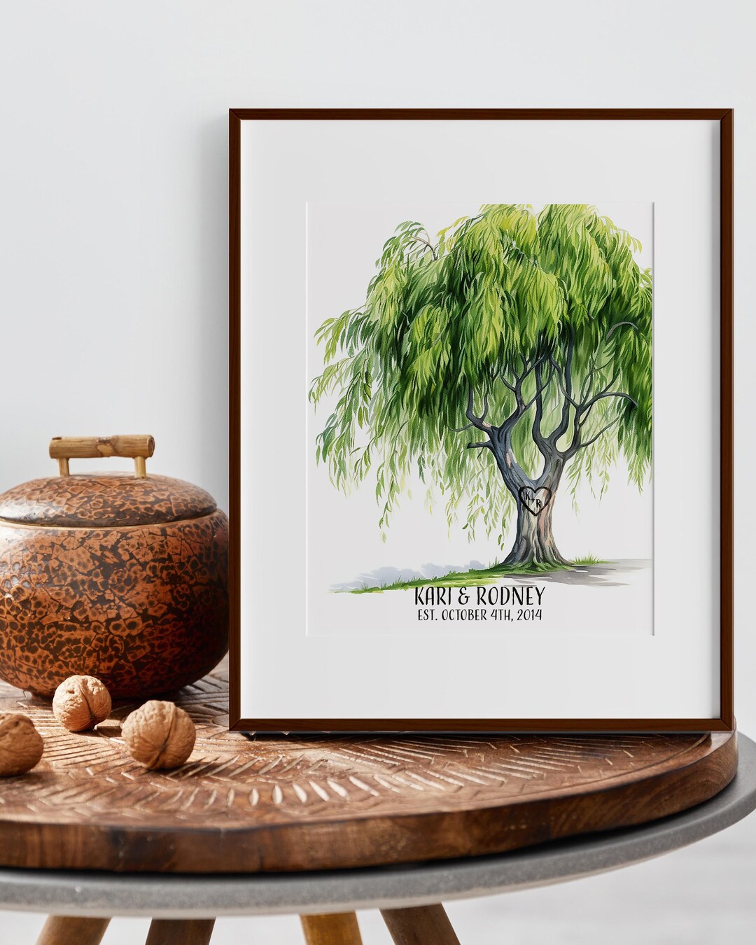 Personalized Willow Tree Watercolor Print, Representing 9 Years of ...