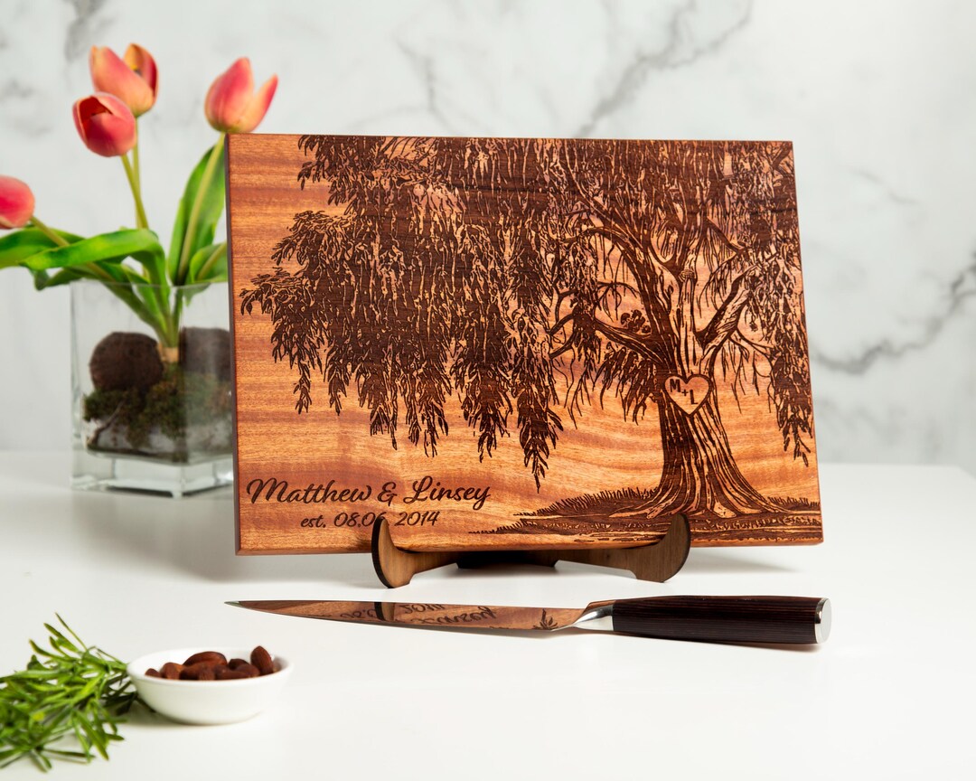 Personalized Willow Tree Cutting Board, 9th Anniversary Gift - Etsy