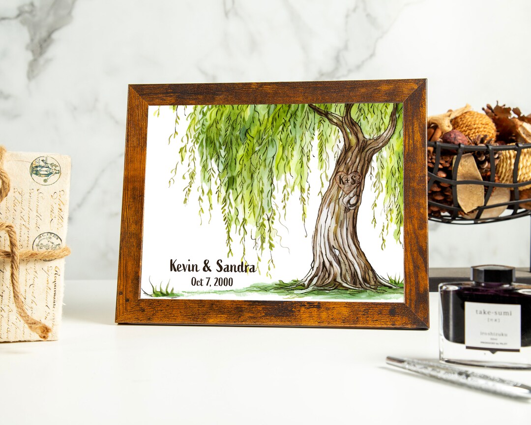 Personalized Willow Tree Color Print Picture Frame, Personalized ...