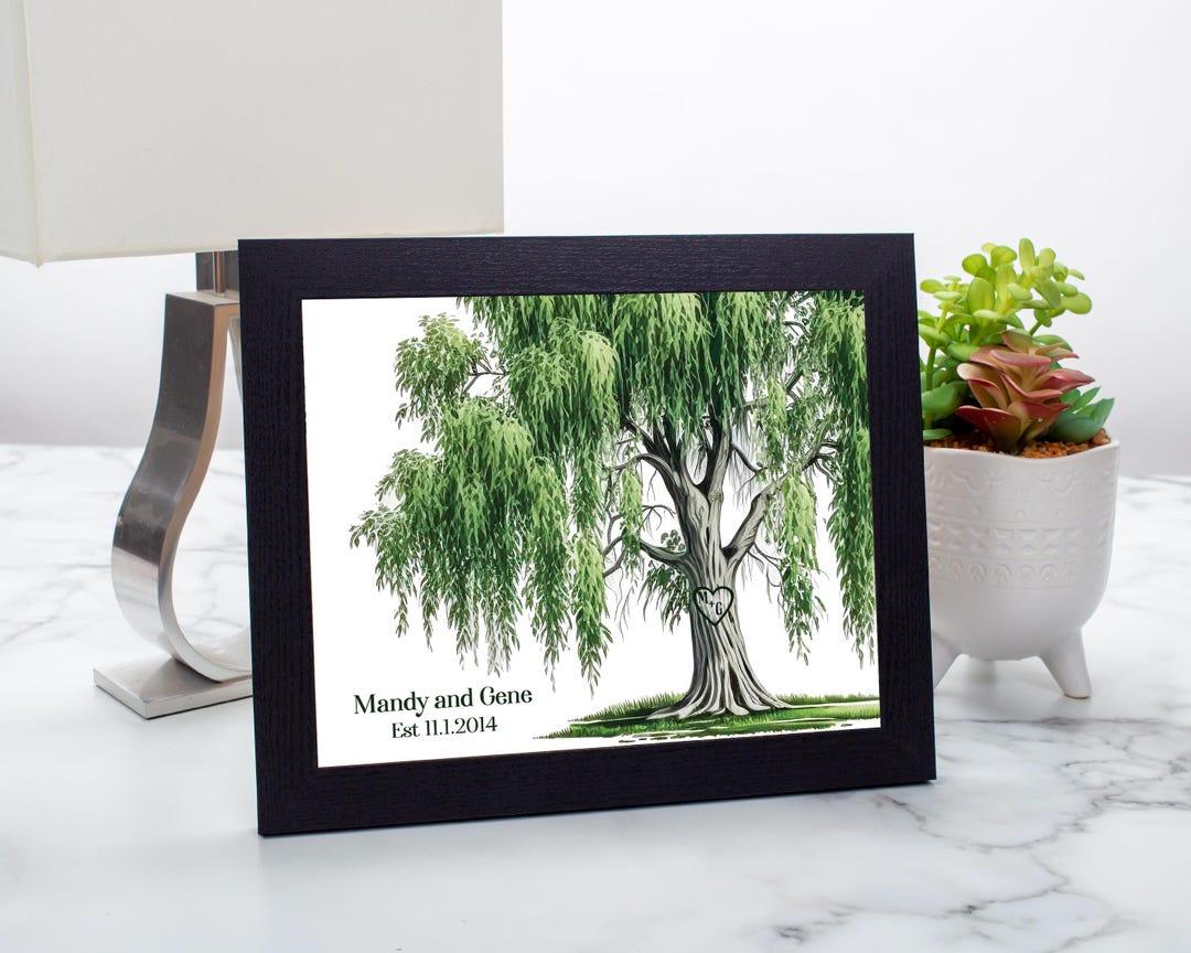 Personalized Willow Tree Print, Anniversary Gift, Framed Picture - Etsy