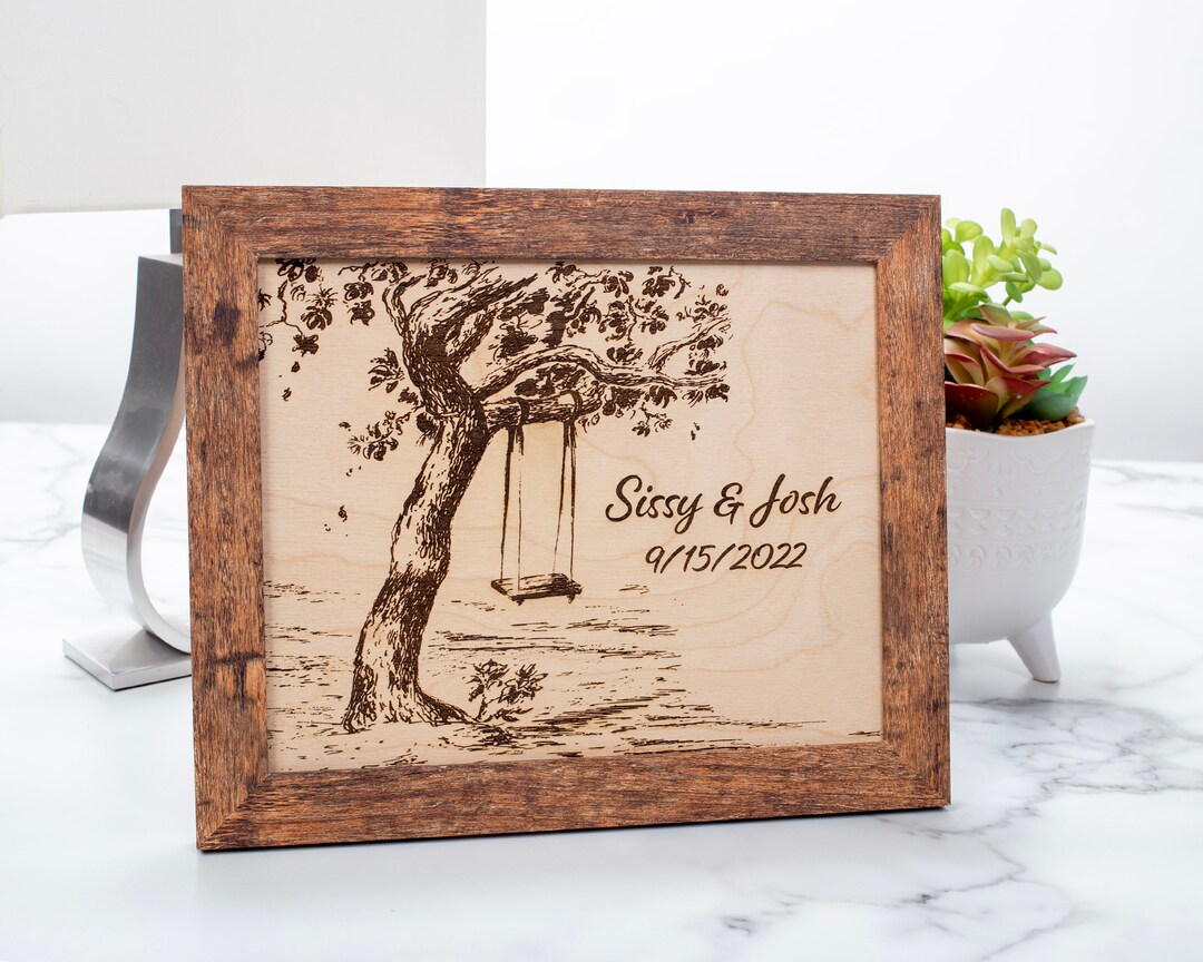 Personalized Engraved Tree Picture Frame, Personalized Wedding ...