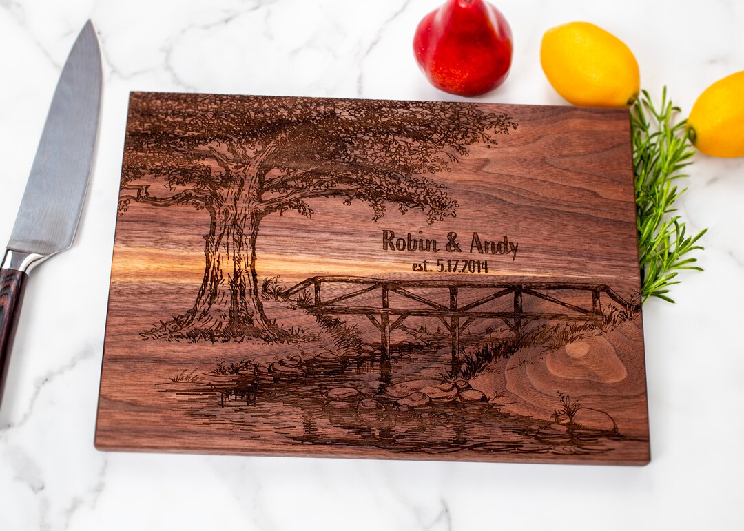 Personalized Oak Tree Cutting Board 5th Anniversary Wood Gift for ...