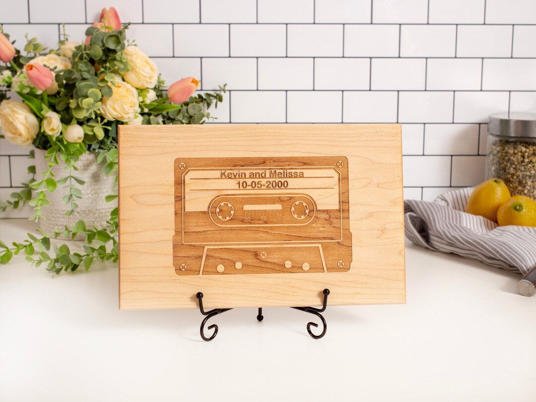 80's Cassette Throwback Gift Cutting Board Personalized Gift for Couple ...