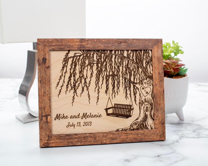 Engraved Willow Tree Swing Picture Frame, Personalized Anniversary Gift ...