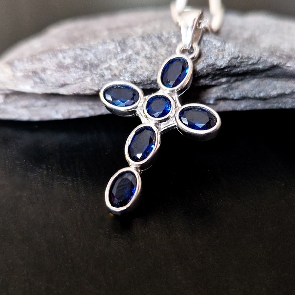 Stone Cross Pendant - Etsy