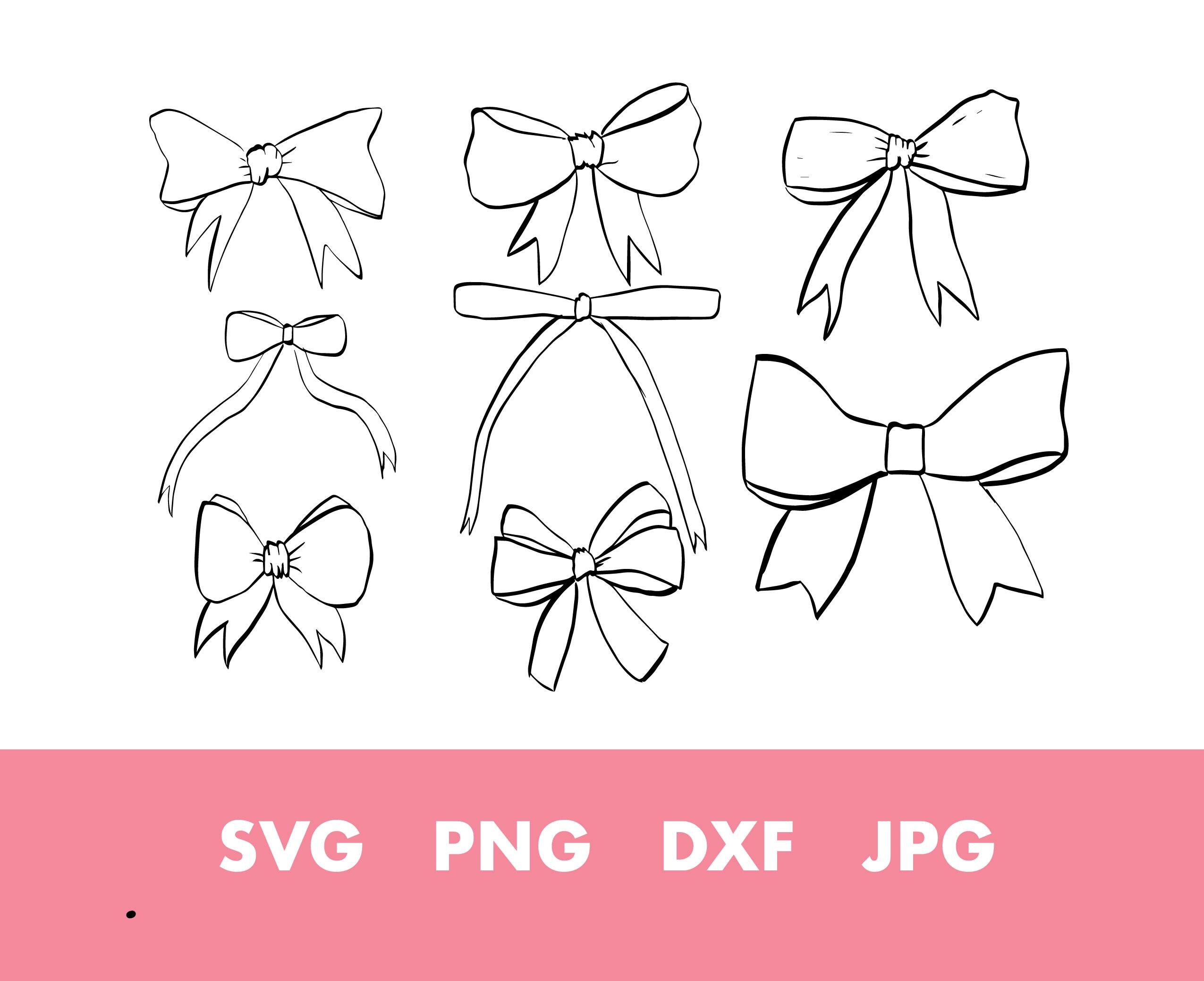 Coquette Ribbon Bow SVG Bundle, Ribbon SVG, Girlie Pink Hair Bow Svg ...