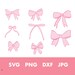 Coquette Ribbon Bow SVG Bundle, Ribbon SVG, Girlie Pink Hair Bow Svg ...