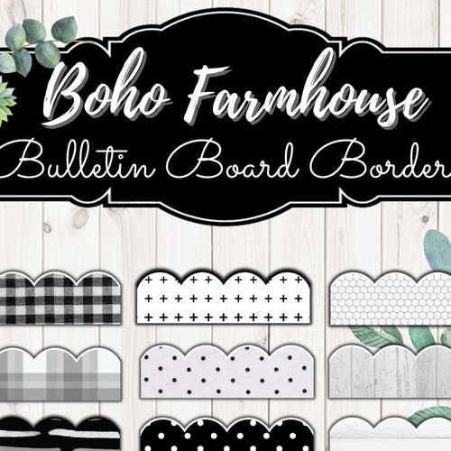 Farmhouse Classroom Decor Printable Bulletin Board Borders - Etsy