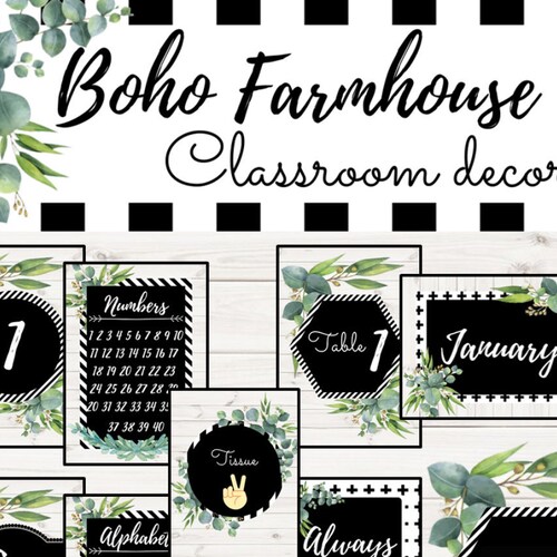 Farmhouse Theme Classroom Calendar Set Printable Teacher - Etsy