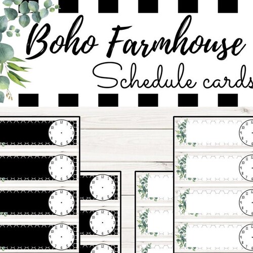 Farmhouse Schedule Cards & Drawer Labels Boho Farmhouse - Etsy