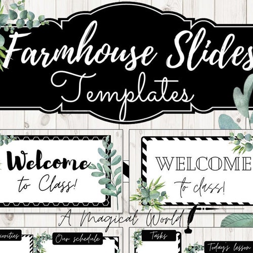 Modern Farmhouse Google Slides and Powerpoint Templates Calm - Etsy