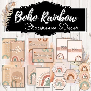 Boho Rainbow Classroom Decor Bundle | Calm Boho Classroom Decor ...