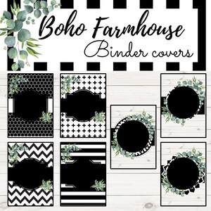 Farmhouse Binder Covers Boho Farmhouse Classroom Theme Editable Binders ...