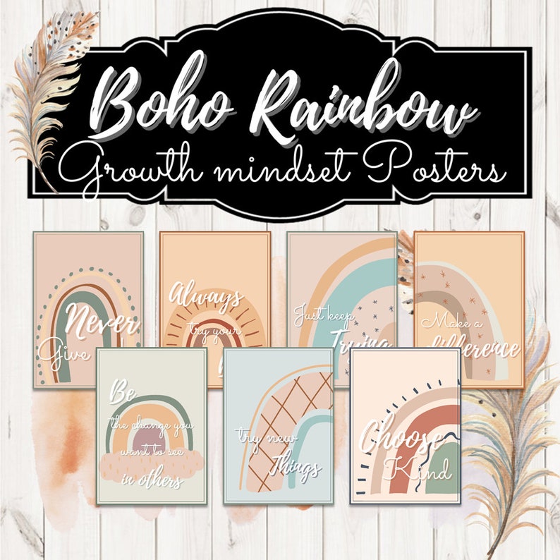 Boho Rainbow Classroom Decor Bundle | Calm Boho Classroom Decor ...