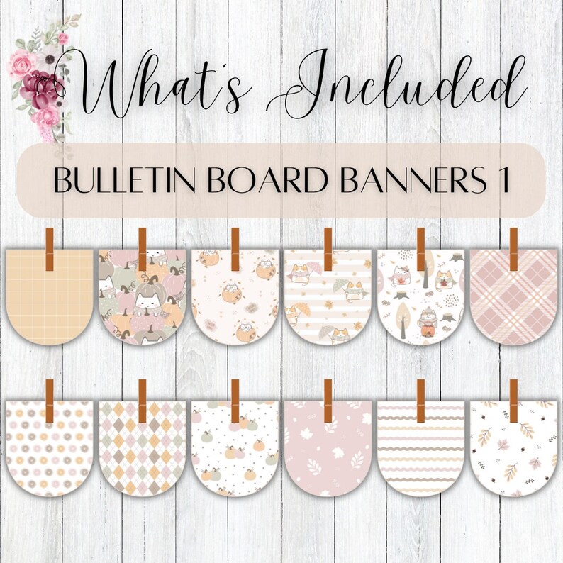 Pastel Fall Patterns Bulletin Board Banners - Pastel Fall Classroom ...