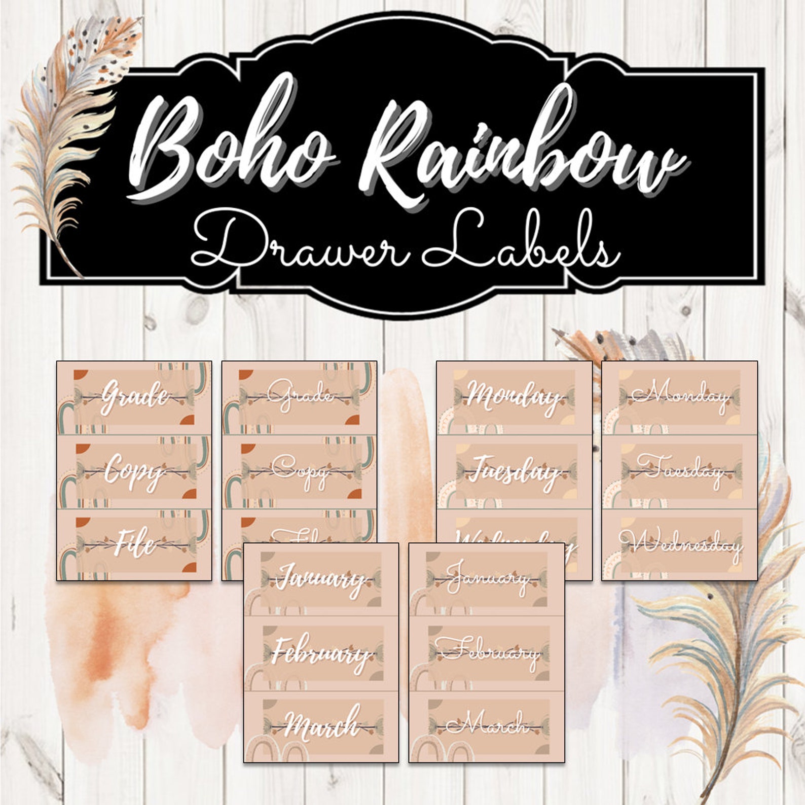 Boho Rainbow Classroom Decor Bundle | Calm Boho Classroom Decor ...