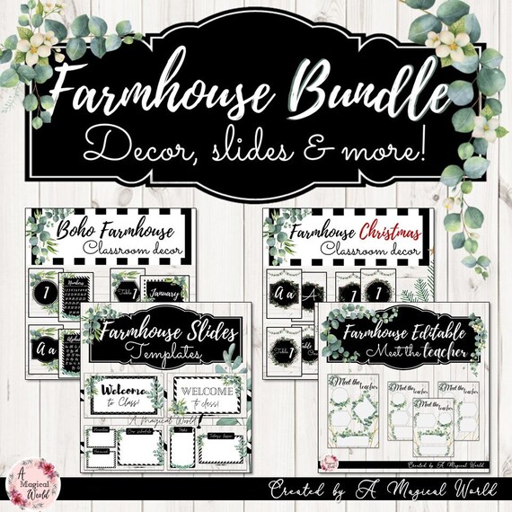 Farmhouse Classroom Bundle Decor Set Meet the Teacher - Etsy