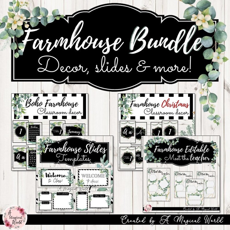 Farmhouse Classroom Bundle Decor Set Meet the Teacher - Etsy