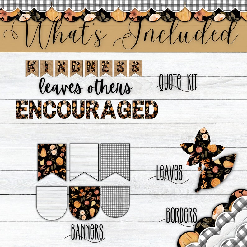 Farmhouse Fall Quote Bulletin Board Kit | Autumn Bulletin Board Borders ...