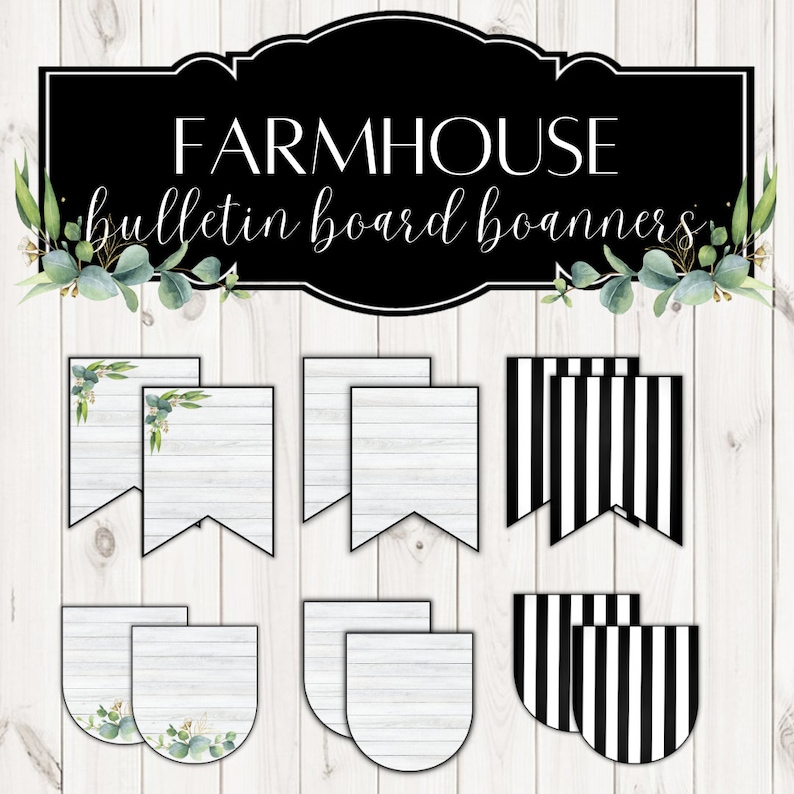 Farmhouse Bulletin Board Kit | Bulletin Board Borders, Banners ...