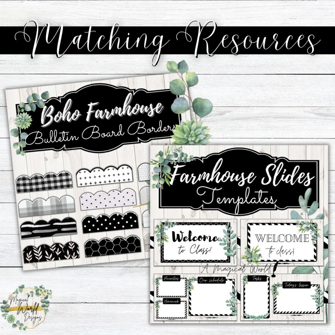 Farmhouse Classroom Decor Set Boho Farmhouse Theme Decor - Etsy
