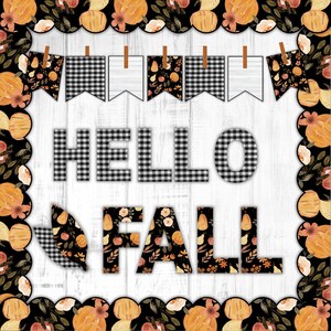 Fall Farmhouse Bulletin Board Kit | Fall Bulletin Board Borders ...