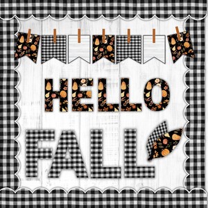 Fall Farmhouse Bulletin Board Kit | Fall Bulletin Board Borders ...