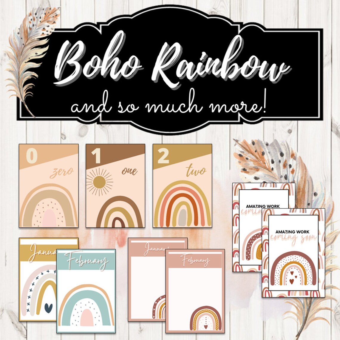 Boho Rainbow Classroom Decor Bundle | Calm Boho Classroom Decor ...