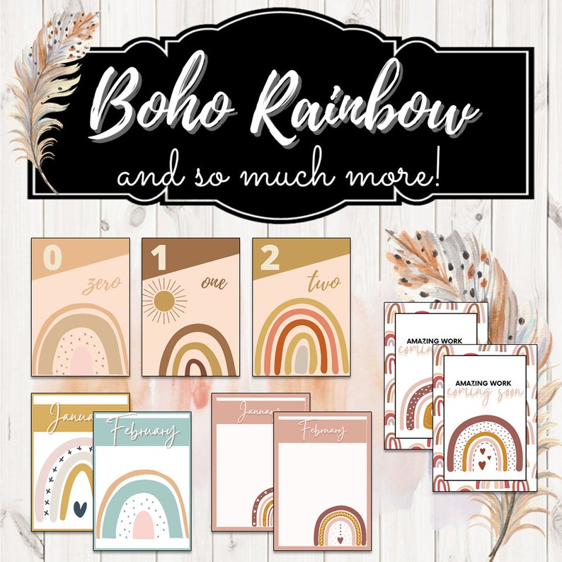 Boho Rainbow Classroom Decor Bundle | Calm Boho Classroom Decor ...