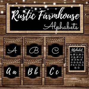 Farmhouse Rustic Editable Classroom Decor Bundle | Rustic Wood, Burlap ...