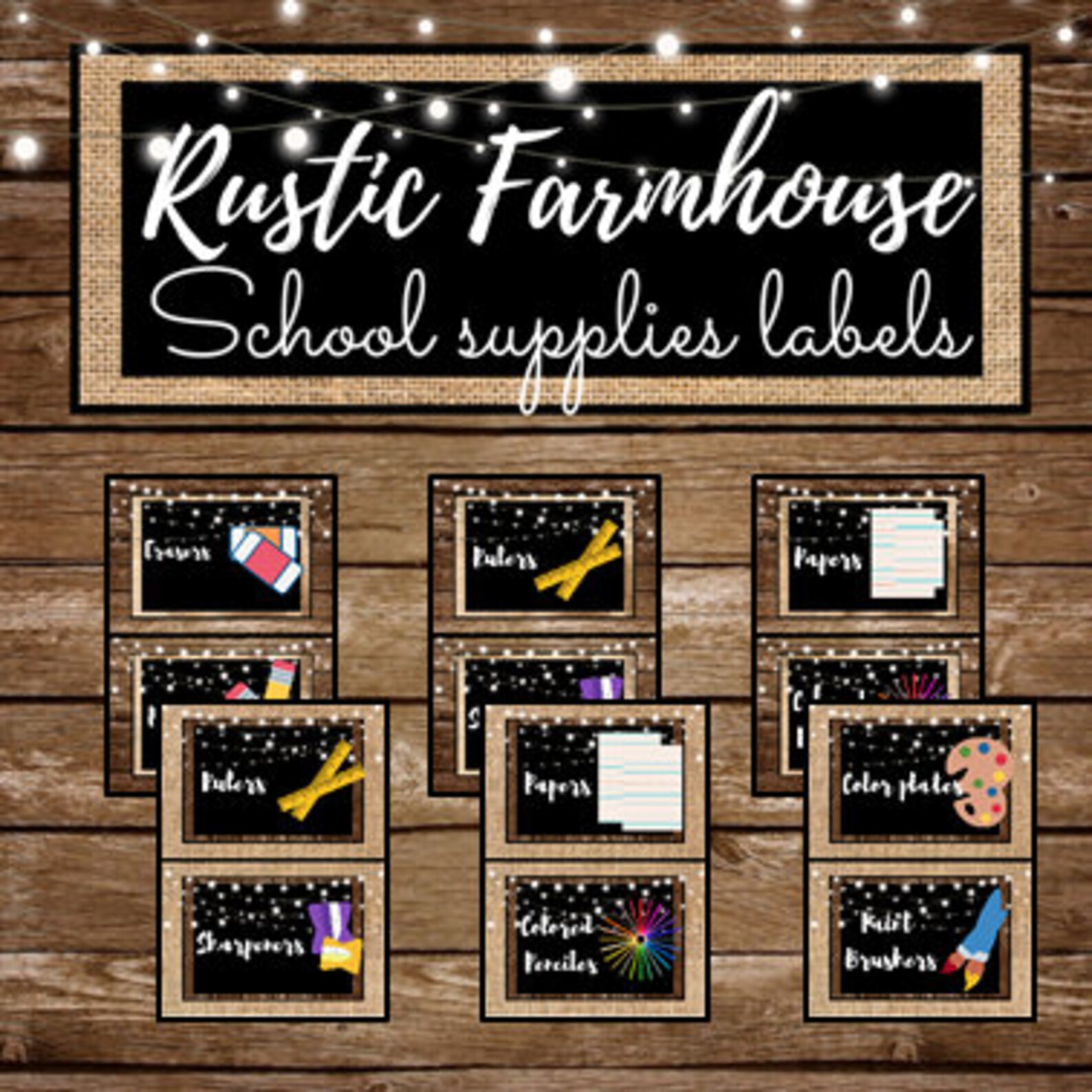 Farmhouse Rustic Editable Classroom Decor Bundle Rustic - Etsy