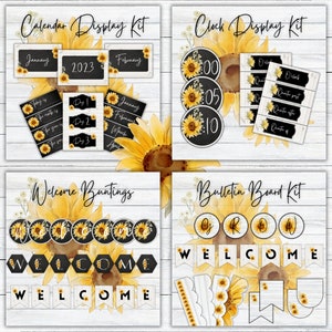 Sunflowers Farmhouse Classroom Decor Bundle | Farmhouse Sunflowers ...
