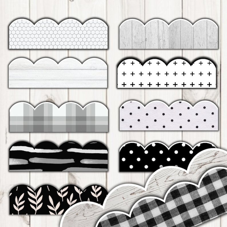 Farmhouse Patterns Bulletin Board Borders | Modern Farmhouse Classroom ...