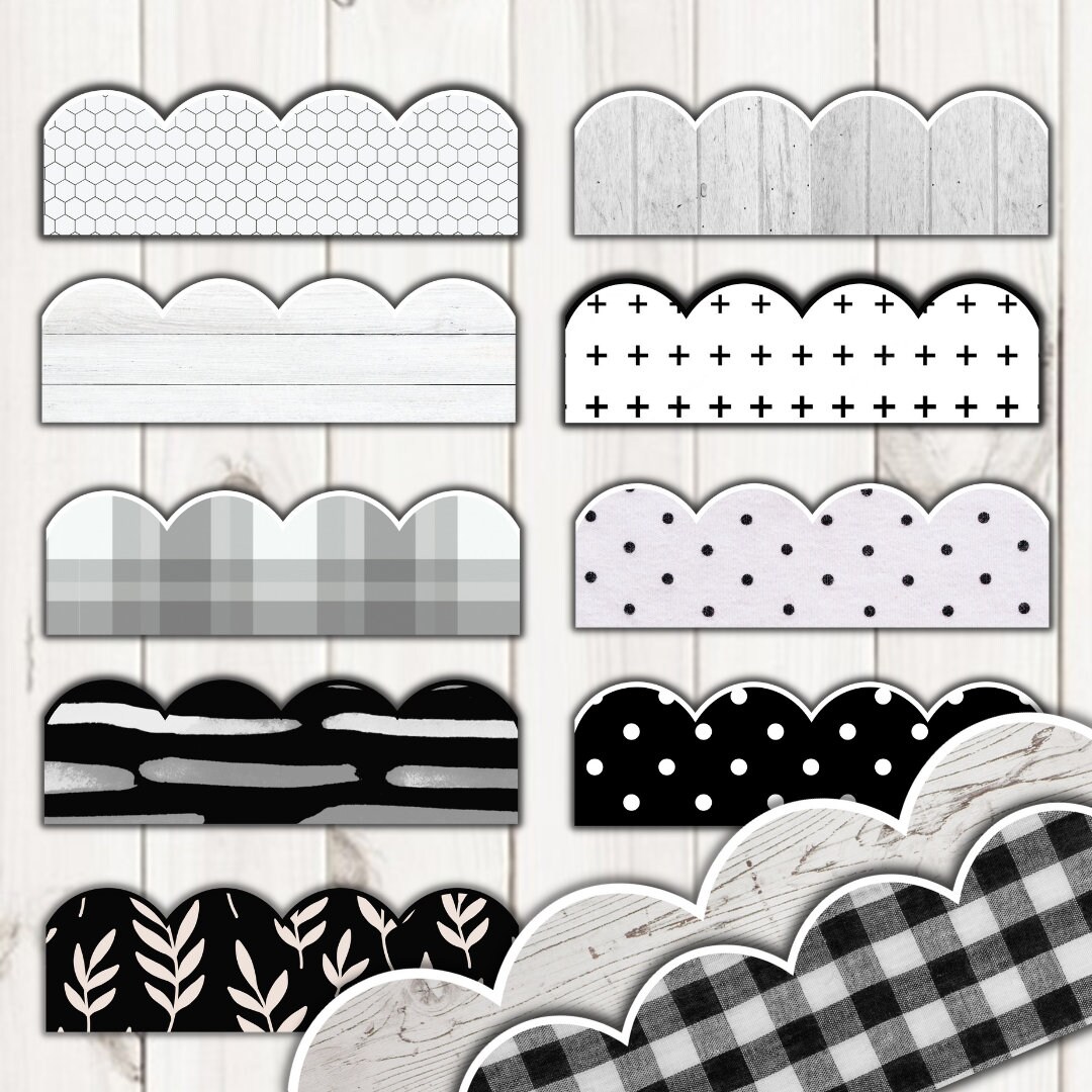 Farmhouse Patterns Bulletin Board Borders | Modern Farmhouse Classroom ...